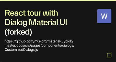 React Tour With Dialog Material UI Forked Codesandbox