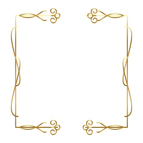 Patr N Elegante Marco De Borde Dorado Vector Png Dibujos Borde Patr N