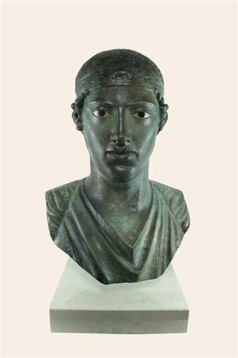Charioteer Of Delphi Bronze Sculpture Bust Heniokhos Head Museum