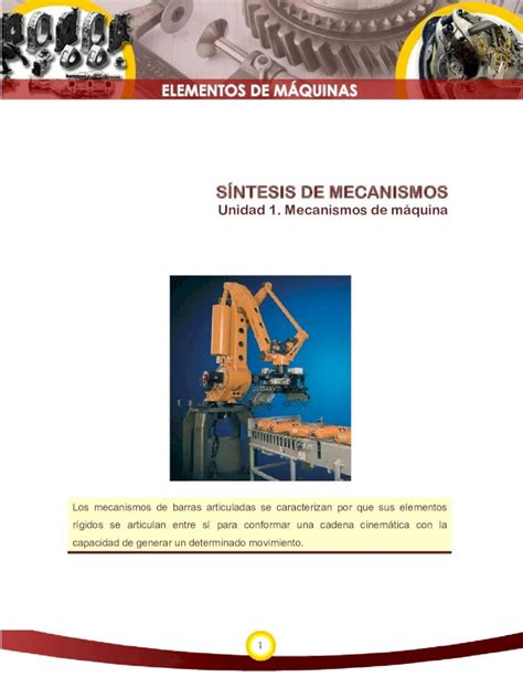 PDF Unidad 1 Mecanismos de máquina PDF file1 SÍNTESIS DE