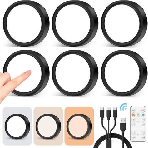 Eclairage Led Vitrine Sans Fil Rechargeable Usb Noir Spot Led Batterie