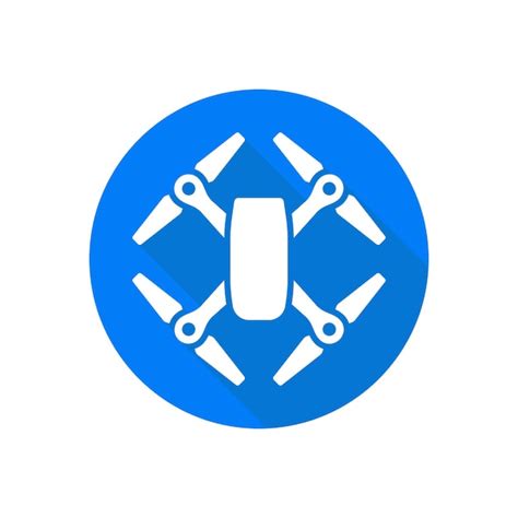 Drone estilo plano vector icono quadcopter ilustración Vector Premium