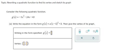 solved topic rewriting a quadratic function to find its
