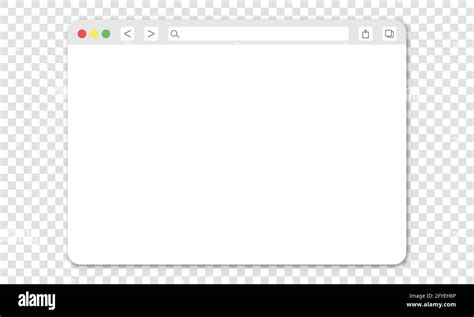 Realistic Blank Browser Window With Shadow Design Template Isolated On