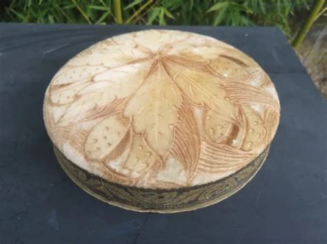 JOLIE BOÎTE ANCIENNE En Carton Recouverte De Velours Fleuri Tons De