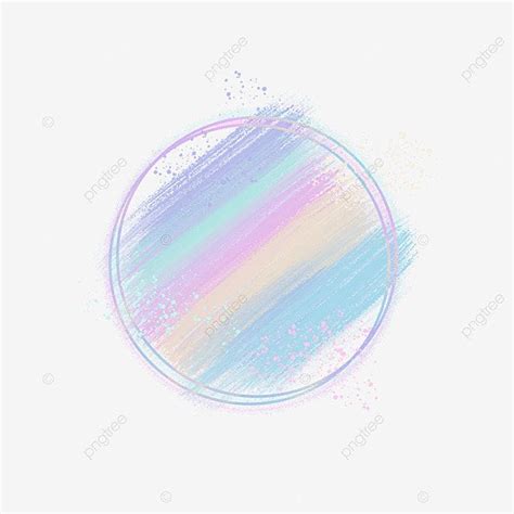 Marco Circular Unicornio Arcoiris Color Pastel Circulo Frontera