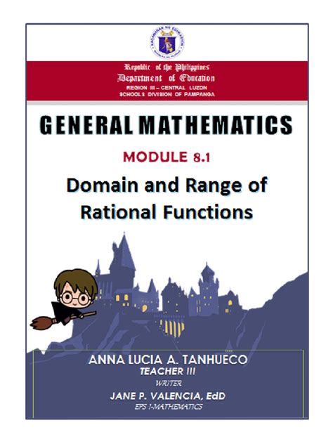 grade 11 1st quarter module 8 1 domain and range of rational functions 2 pdf function