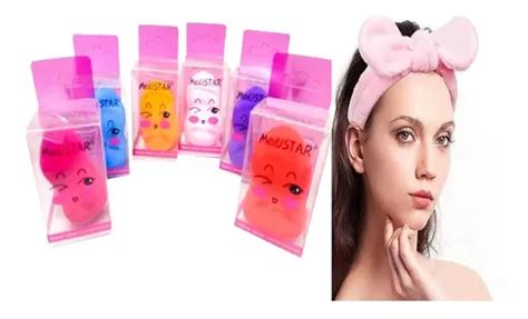 Kit Esponja Para Maquiagem Faixa Tiara Maquiagem Cabelo
