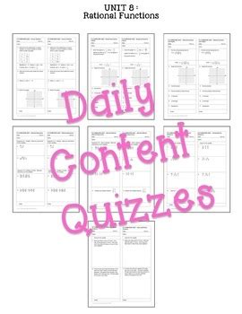 Algebra 2 Daily Quizzes Flamingo Math By Flamingo Math By Jean Adams