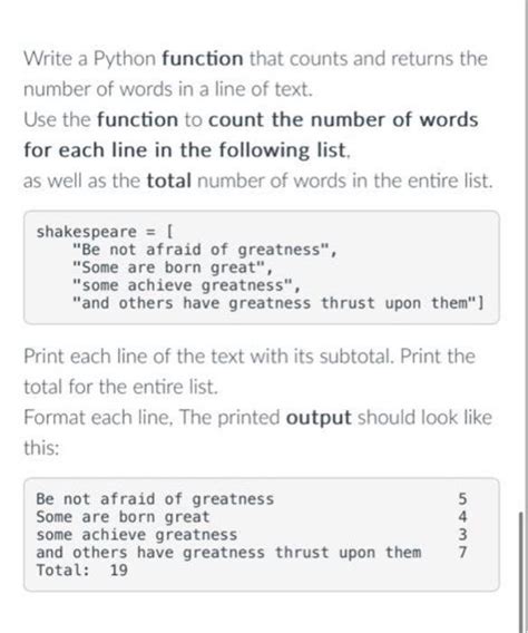 solved write a python function that counts and returns the