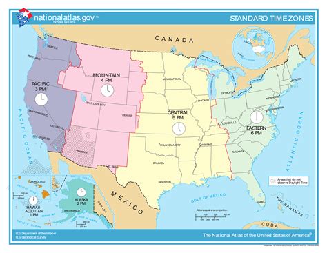 Printable USA Map With Time Zones