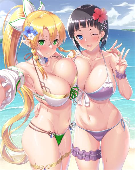 Rule 34 2021 Alter Ego Arm Around Shoulder Asymmetrical Docking Beach Bikini Black Hair Blonde