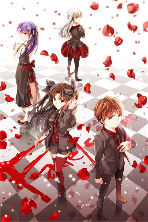Tohsaka Rin Illyasviel Von Einzbern Matou Sakura And Emiya Shirou