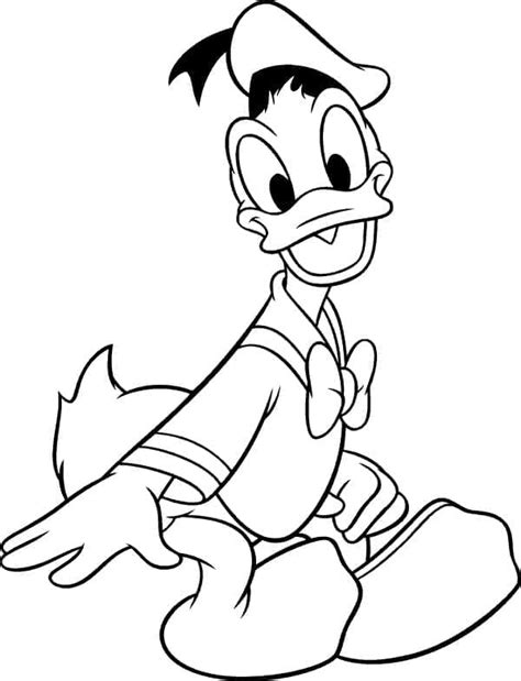 Dibujos De Pato Donald Esta Sonriendo Para Colorear Para Colorear