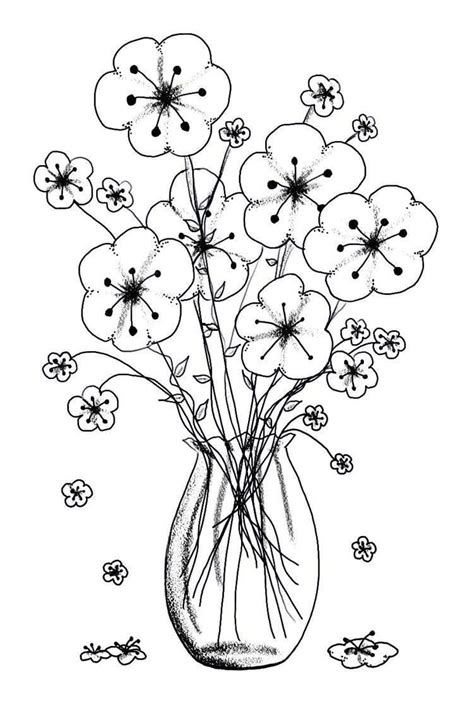 Desenhos de Um Vaso de Flores Incrível para Colorir e Imprimir