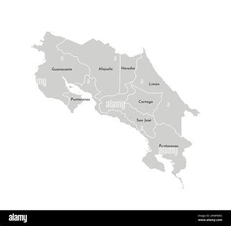 Vector Isolated Illustration Of Simplified Administrative Map Of Costa