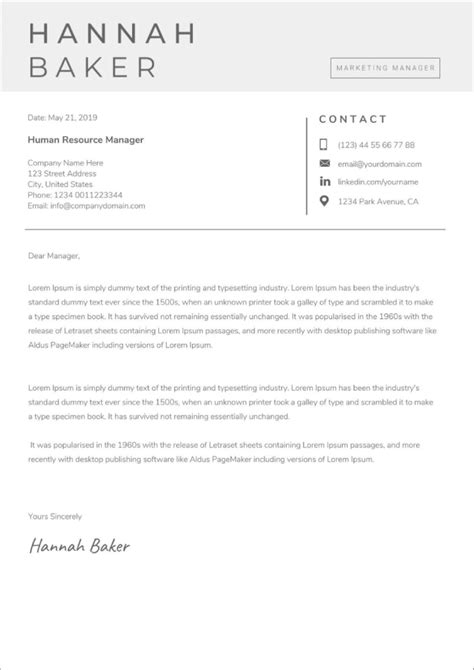 Google Docs Formal Letter Template