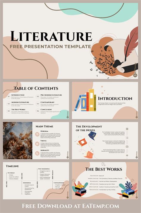 English Literature Presentation Template Free PowerPoint Templates