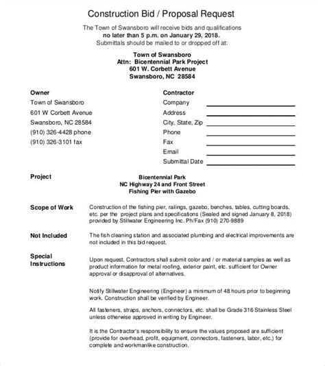 Concrete Bid Proposal Template