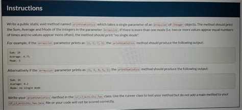 solved instructions write a public static void method named