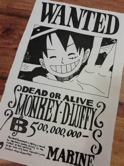 Monkey D Luffy Wanted Poster Amat