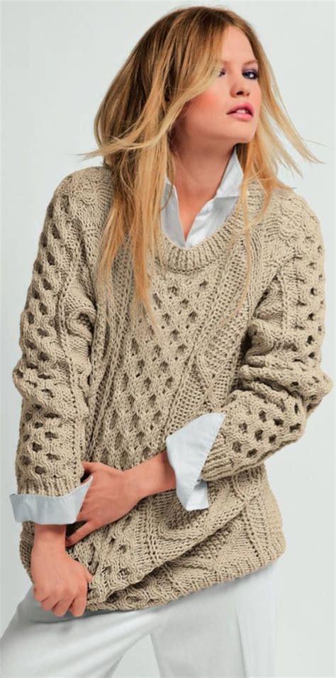 Irish Sweater Knitting PATTERN Women S Stylish Sweater Knitting
