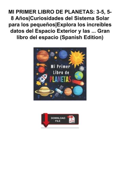 PDF MI PRIMER LIBRO DE PLANETAS 3 5 5 8 Años Curiosidades del