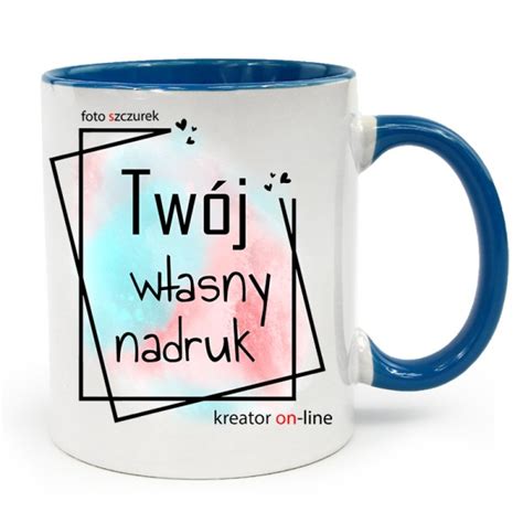 Kubek z nadrukiem kolorowy środek i ucho