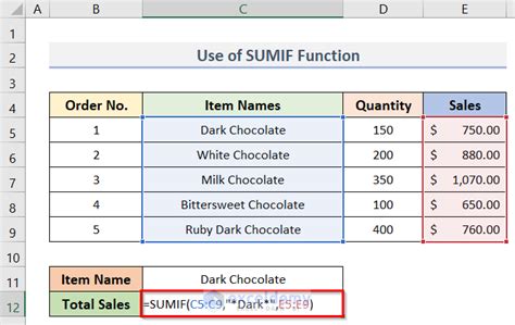 how to sum if cell contains text in another cell in excel