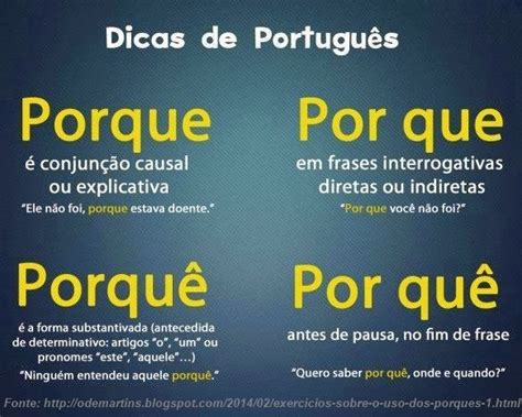 Dicas De Português Porque Por Que Porquê E Por Quê