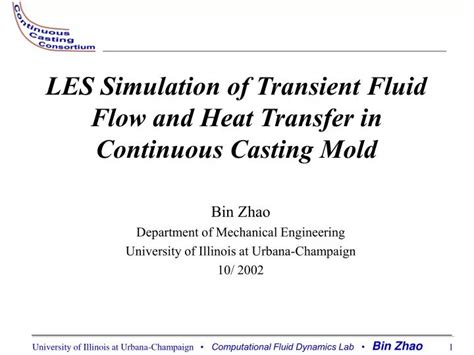 ppt les simulation of transient fluid flow and heat transfer in continuous casting mold
