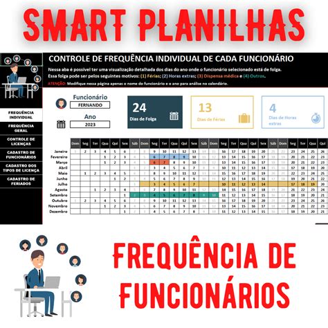 Planilha De Frequ Ncia De Funcion Rios Smart Planilhas Hotmart