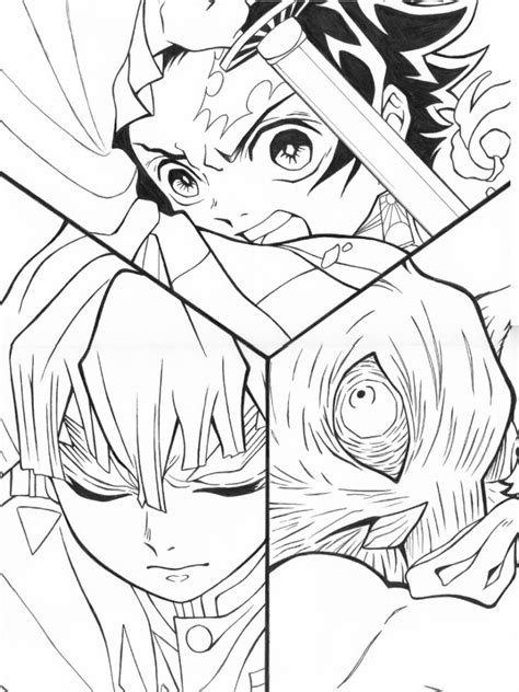 Desenhando Tanjiro Zenitsu E Inosuke Demon Slayer Em Desenho