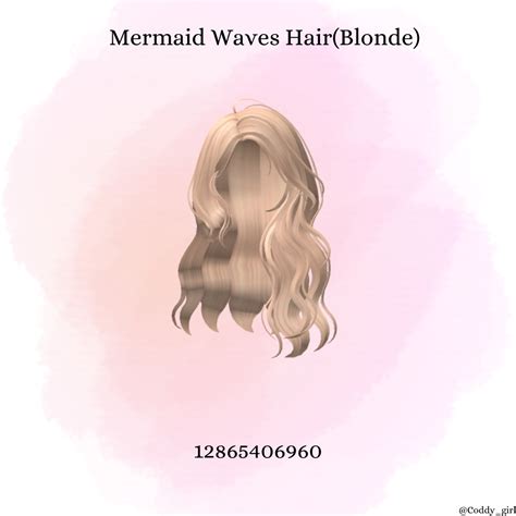 Mermaid Waves Mermaid Hair Roblox Codes Roblox Roblox Blonde Hair