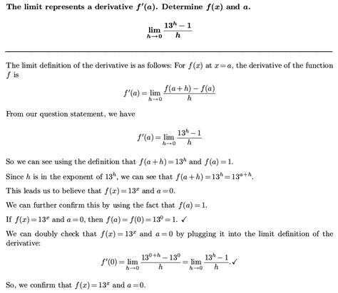 [solved] the limit represents a derivative f a determine f x and a course hero