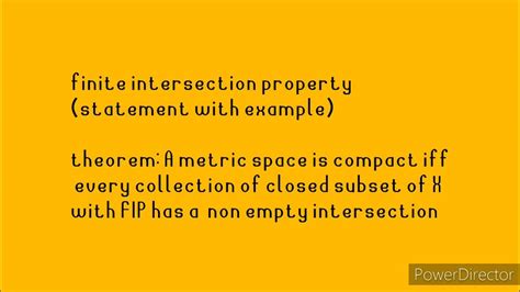 finite intersection property with example youtube