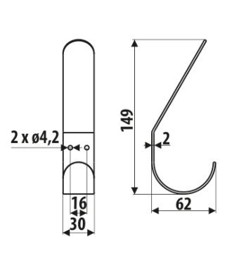 Wieszak WS28 Czarny Super Mat