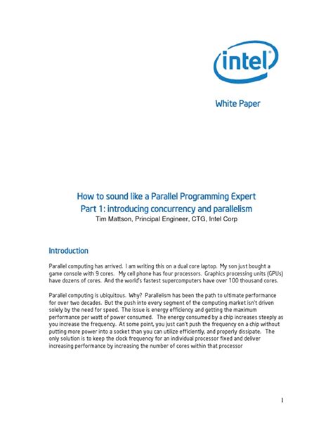 how to sound like a parallel programming expert part 1 introducing concurrency and parallelism