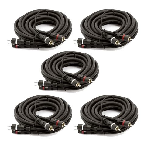 Kit 5 Cabos Som Automotivo Rca Macho 1 0 Metros Modulo Pronta Entrega
