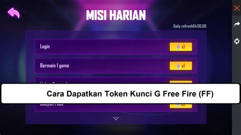 Cara Dapatkan Token Kunci G Free Fire FF Esportsku