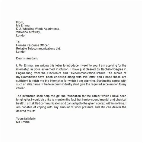 Letter Of Introduction Example Awesome Free 33 Sample Introduction
