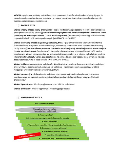 Finanse notatki Finance WEKSEL papier wartościowy o określonej