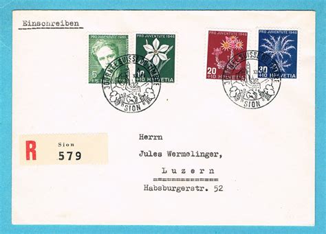 R Satzbrief Pro Juventute 1946 Mit SS Tag Der Briefmarke Kaufen Auf