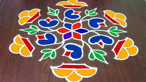 Easy Ganesh Festival Kolam Simple 13 Dots Rangoli Muggulu With