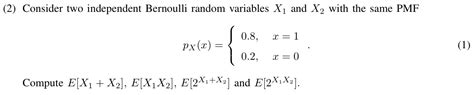 solved 2 consider two independent bernoulli random