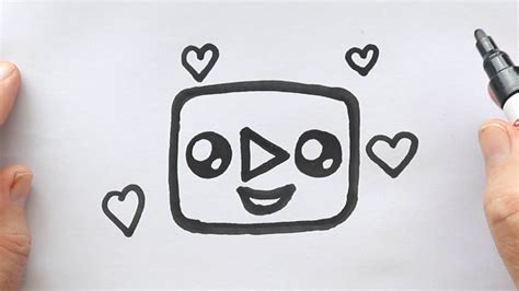 Cómo dibujar el logo de Youtube kawaii Dibujos fáciles y lindos YouTube