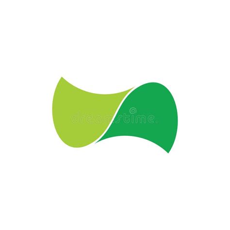 Simple Linked Leaf Green Curves Logo Vector Stock Vector Illustration