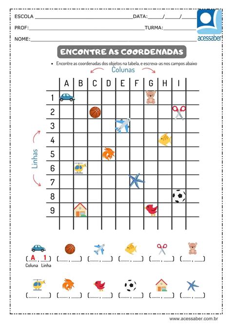 Atividade De Matem Tica Encontre As Coordenadas Ano E Ano 15675 The