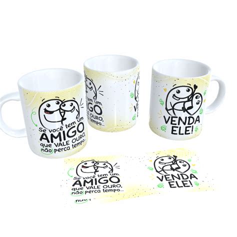CANECA PERSONALIZADA Flork Amigo Que Vale Ouro Nome Loja