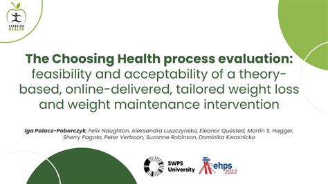 pdf the choosing health process evaluation feasibility and acceptability of a theory based